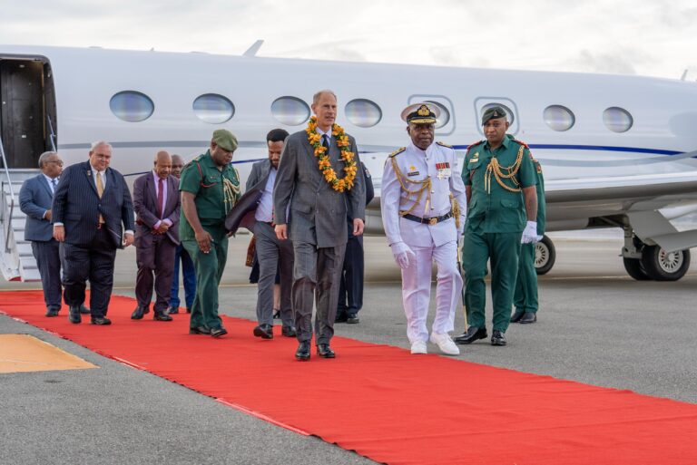 His Royal Highness Prince Edward Arrives in Port Moresby for the 50th ...
